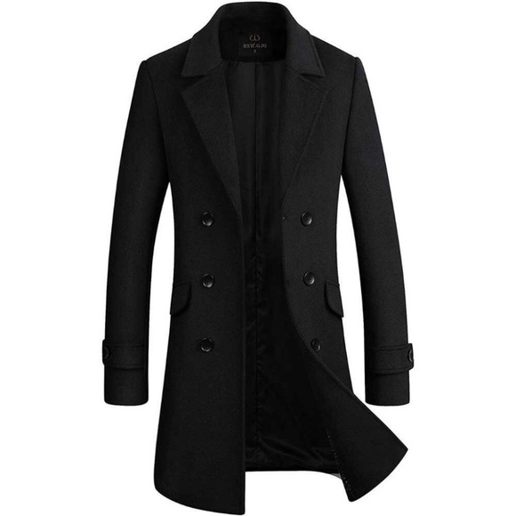 Jackets & Coats | Mens Leona Wool Blend Long Coat Black | Poshmark